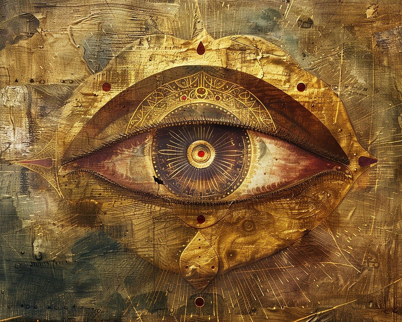 Mystical Eye Wall Art, Bohemian Decor, Abstract Eye Print, Spiritual ...