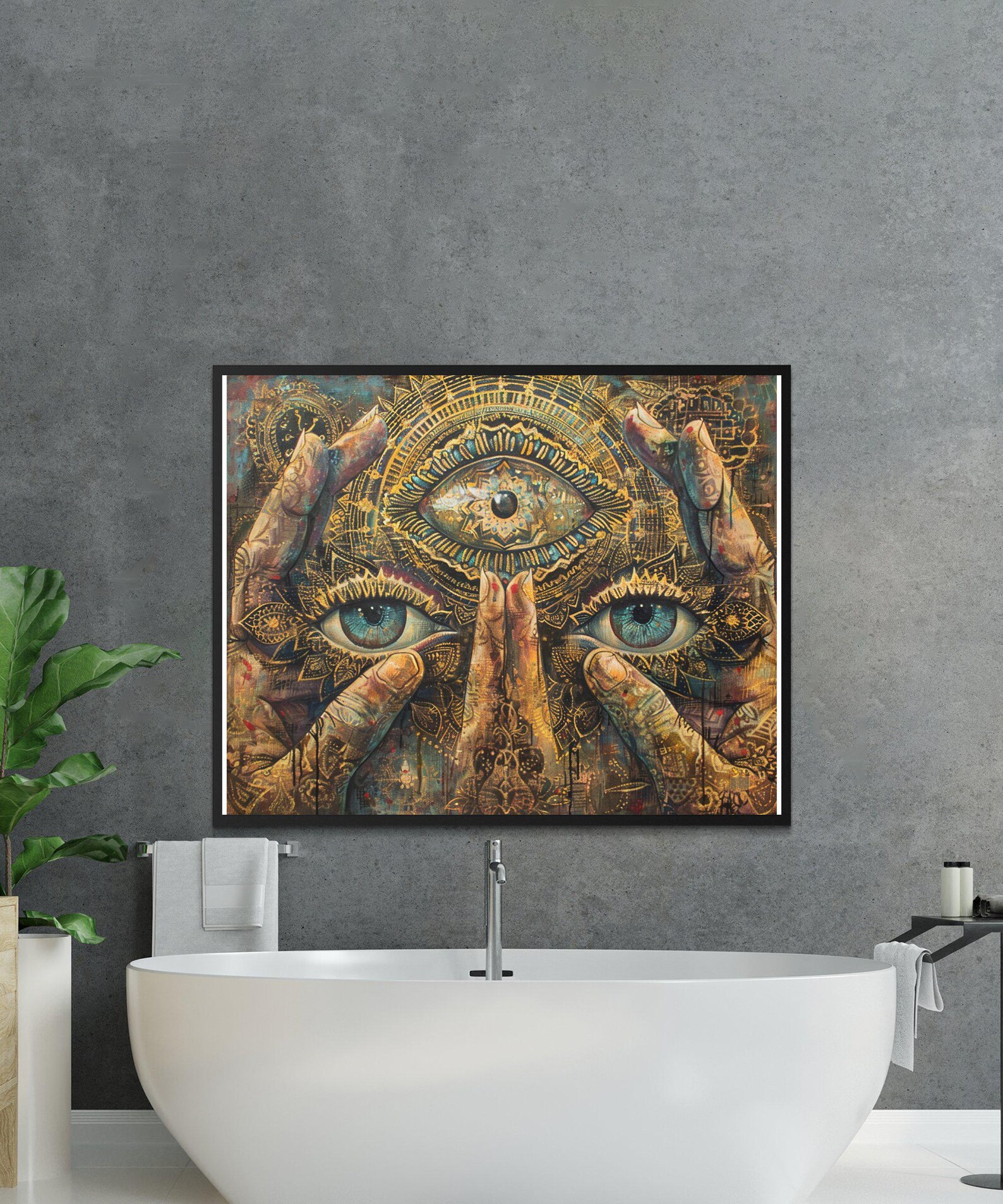 Mystical Eye Art Digital Download, Intricate Mandala Design, Third Eye ...