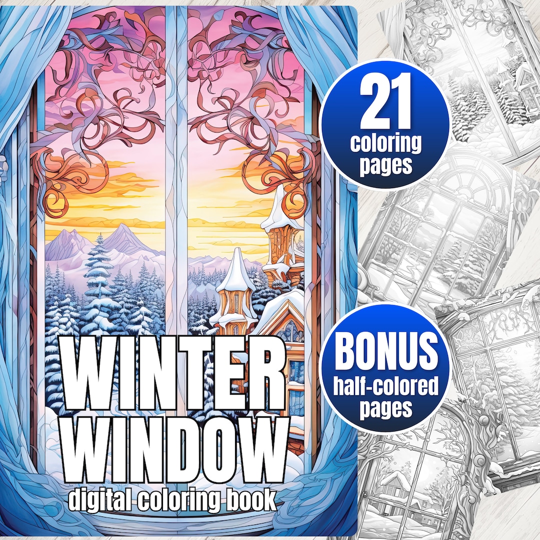 Winter Window Coloring Book 21 Winter Scene Coloring Pages - Etsy