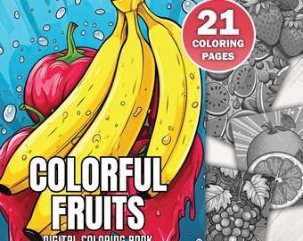 Fruits Coloring Book Fruits Coloring Book for Kids-fruits - Etsy