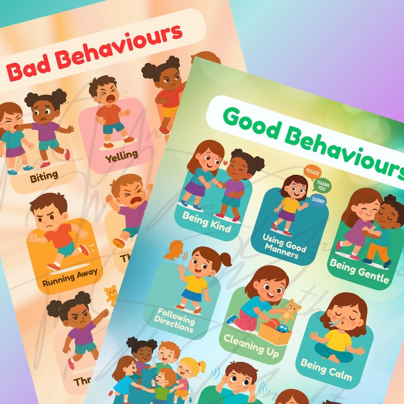 Good & Bad Behaviours Posters Bundle (digital Download) - Etsy