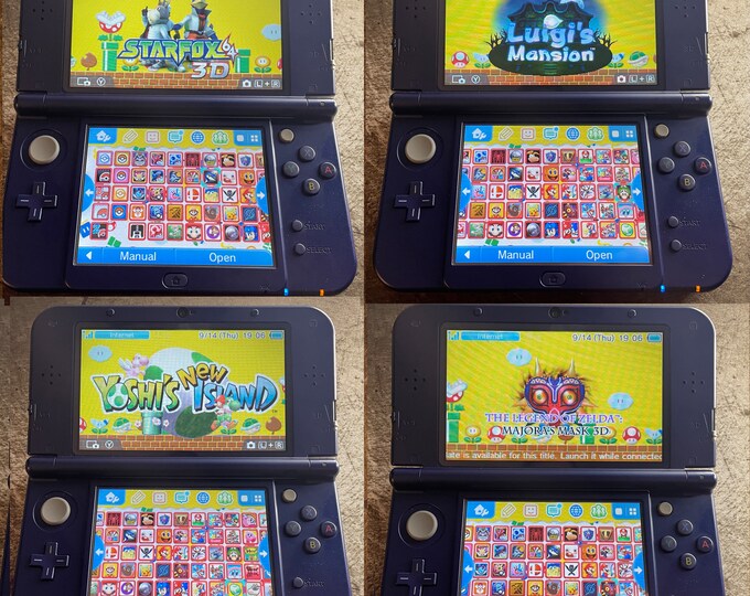 New 3ds XL Blue - 128 GB Fully Loaded W/ Games Pokémon Mario Zelda and ...