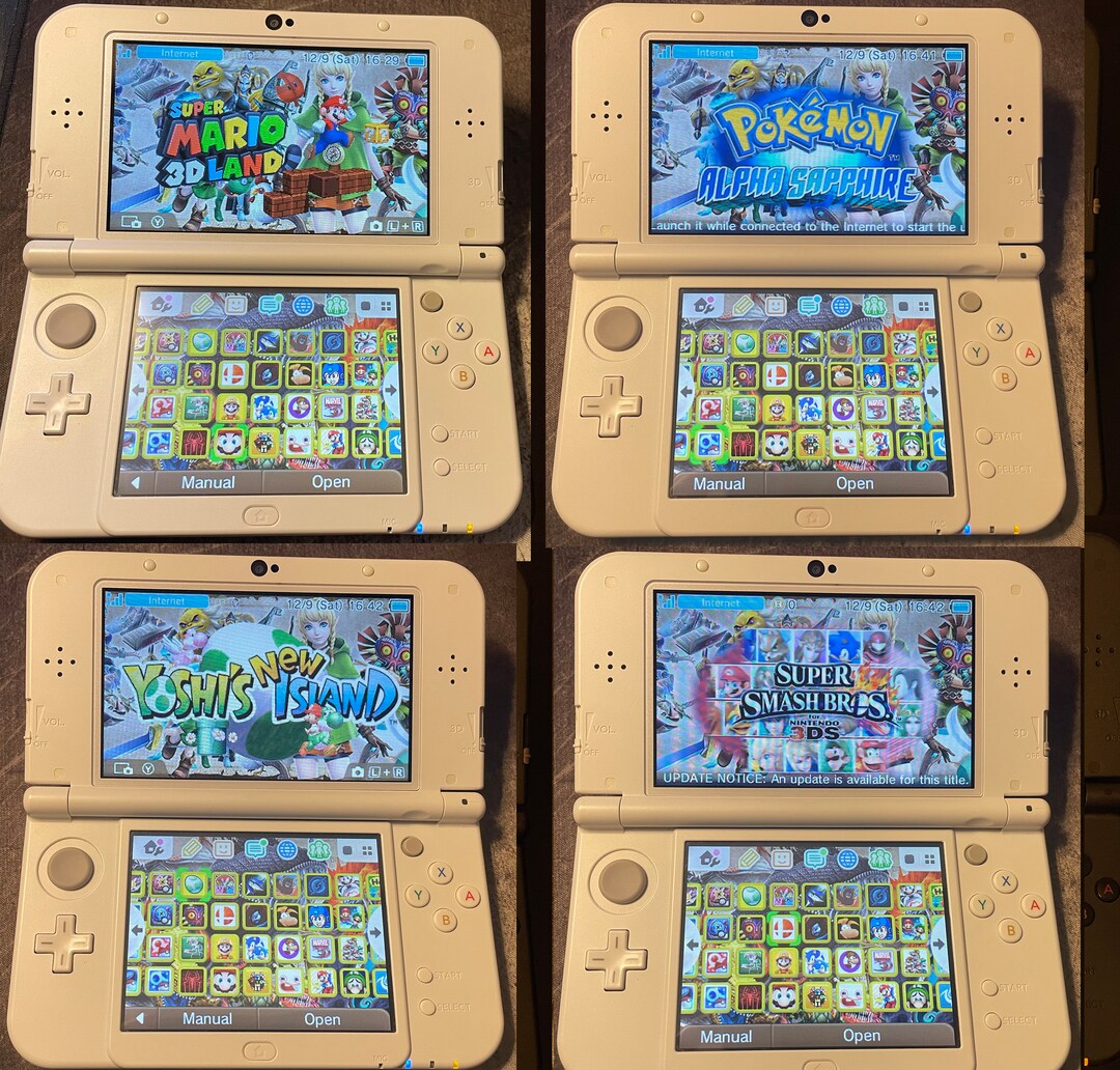New 3ds XL White Near MINT 128 GB Fully Loaded W/ Games Pokémon Mario ...