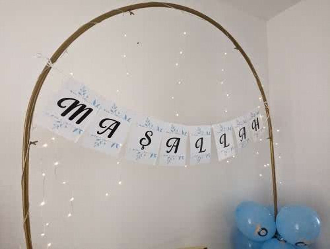 Sunnet Garland Banner Hidden Object Chain, Masallah, Nazar, Oldu Da ...