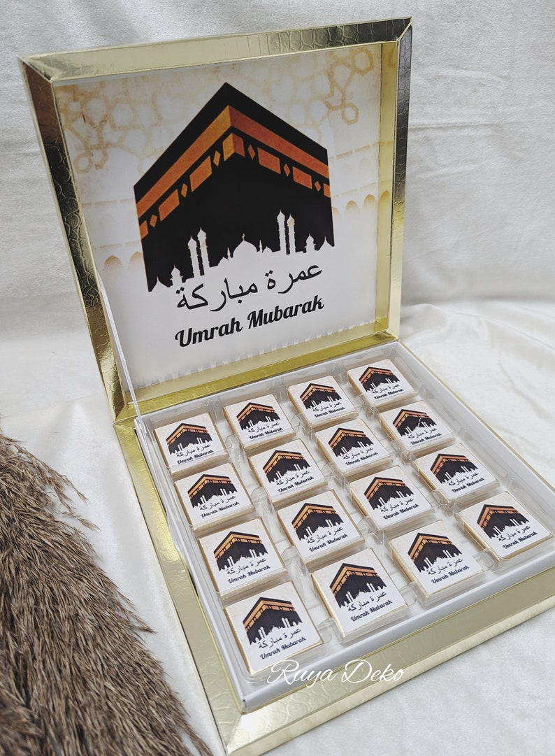 Personalized Chocolate Box, Chocolate Box Umrah, Umrah Mubarak, Hajj ...