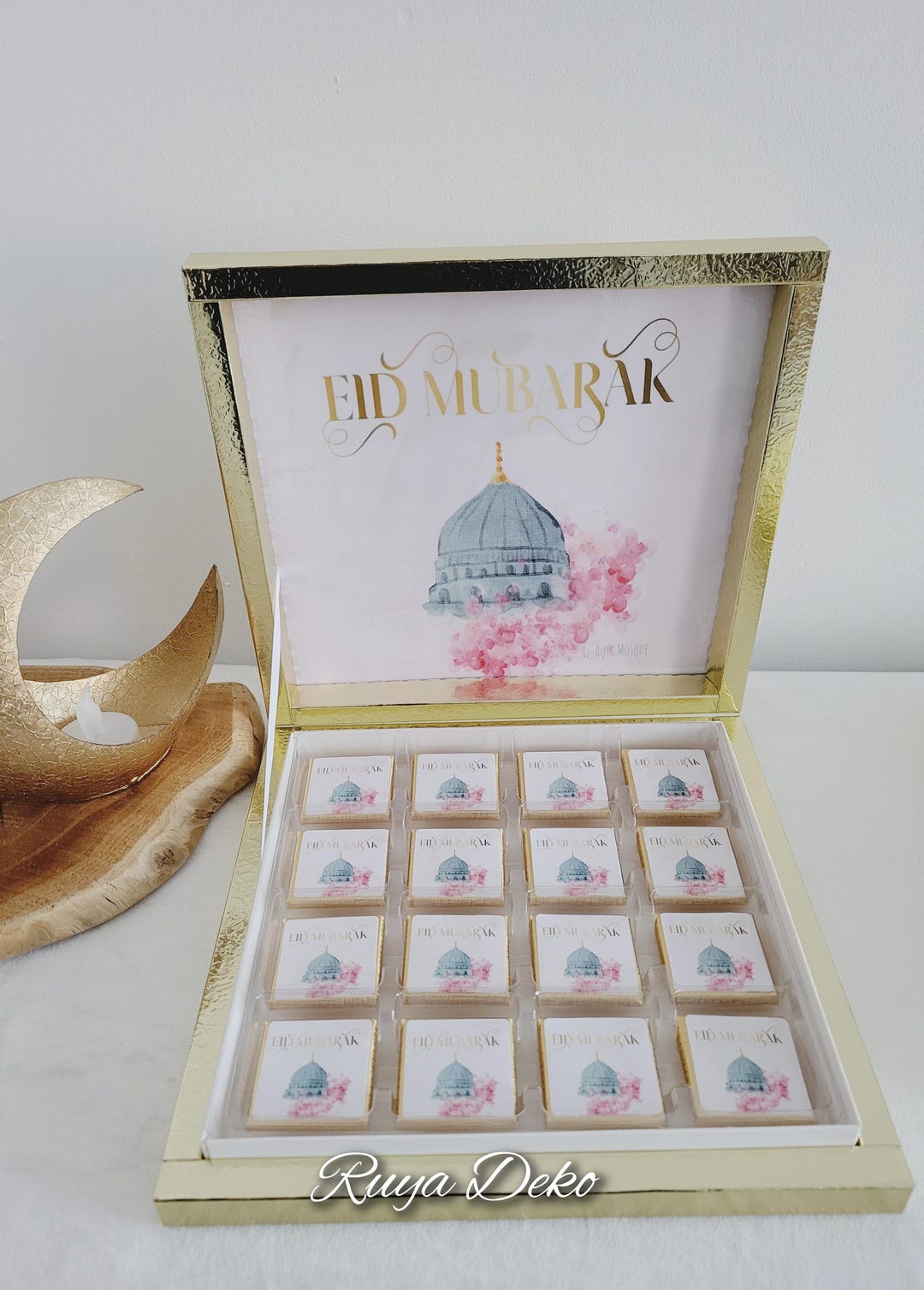 Personalized Chocolate Box Eid Mubarak, Ramadan Gift, Eid Gift, Bayram ...