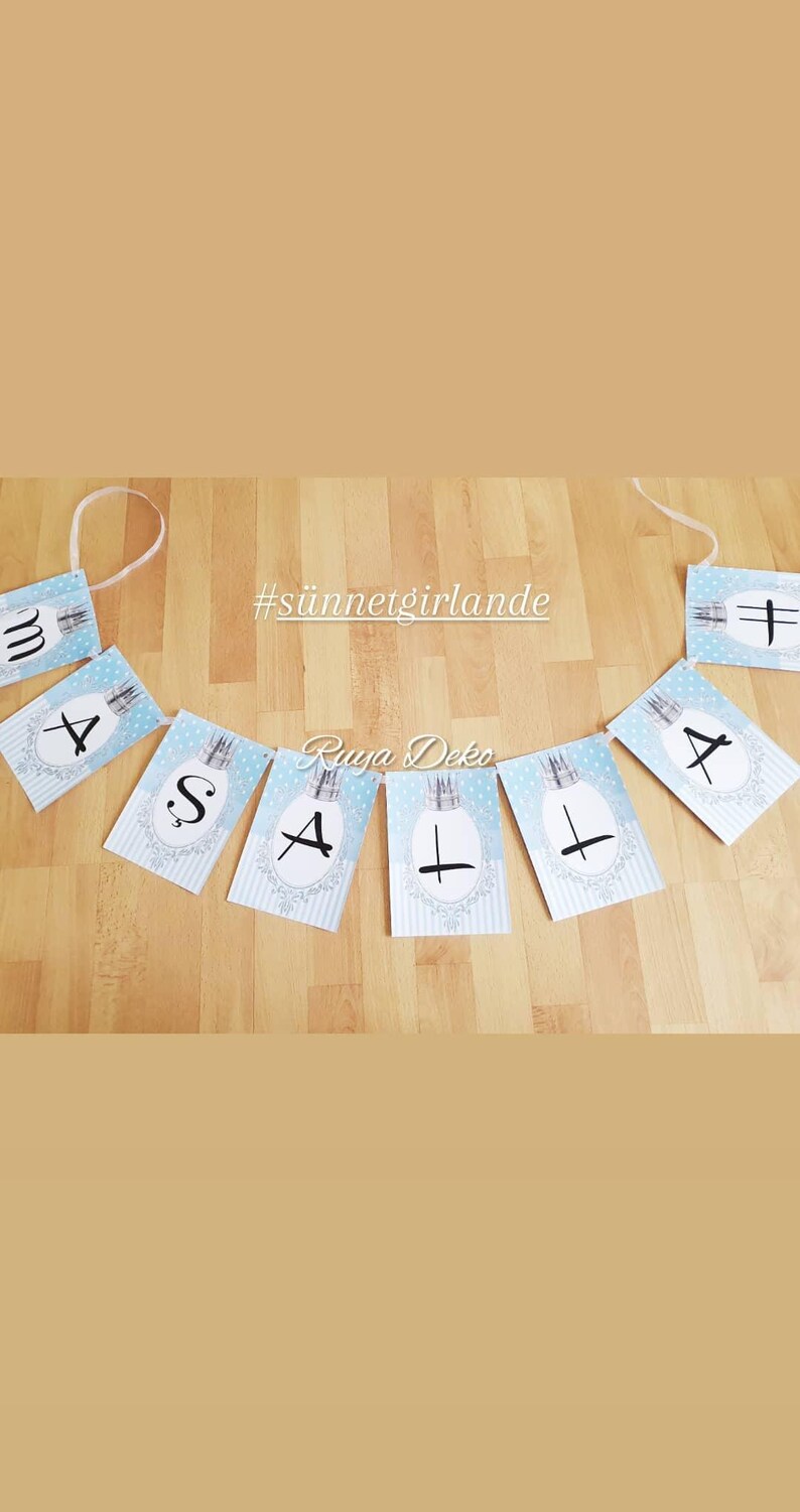 Sunnet Garland Banner Hidden Object Chain, Masallah, Nazar, Oldu Da ...
