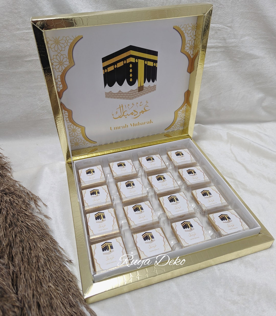 Personalized Chocolate Box, Chocolate Box Umrah, Umrah Mubarak, Hajj ...