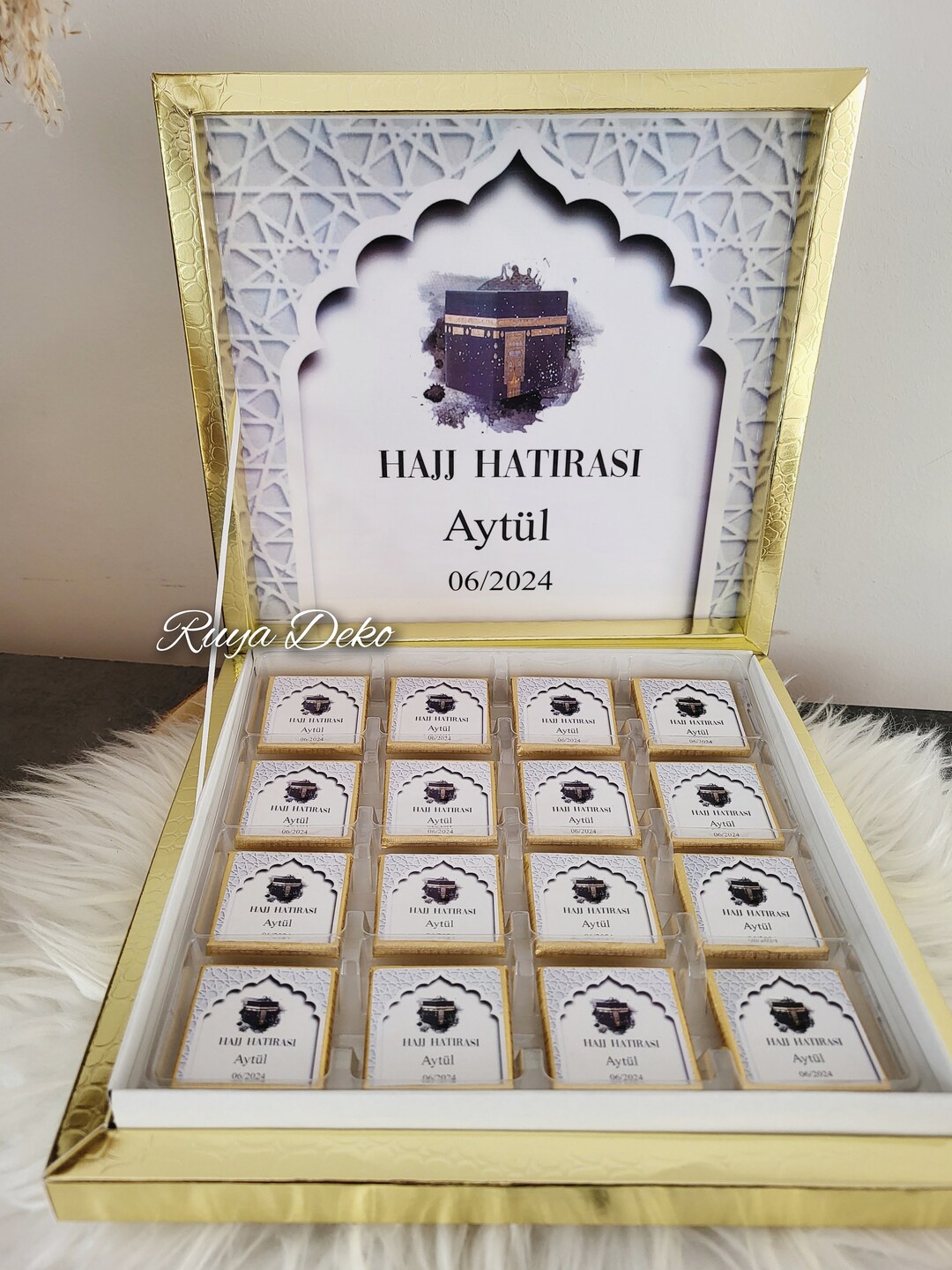 Personalized Chocolate Box, Chocolate Box Hajj, Hac, Mecca, Kaabe, Gift ...