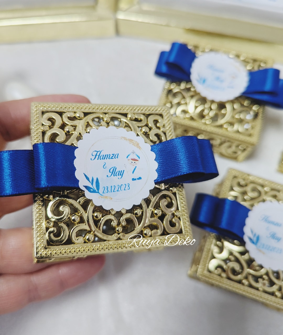 Personalized Party Favors, Gift Box Gold With Prayer Beads, Tesbih ...