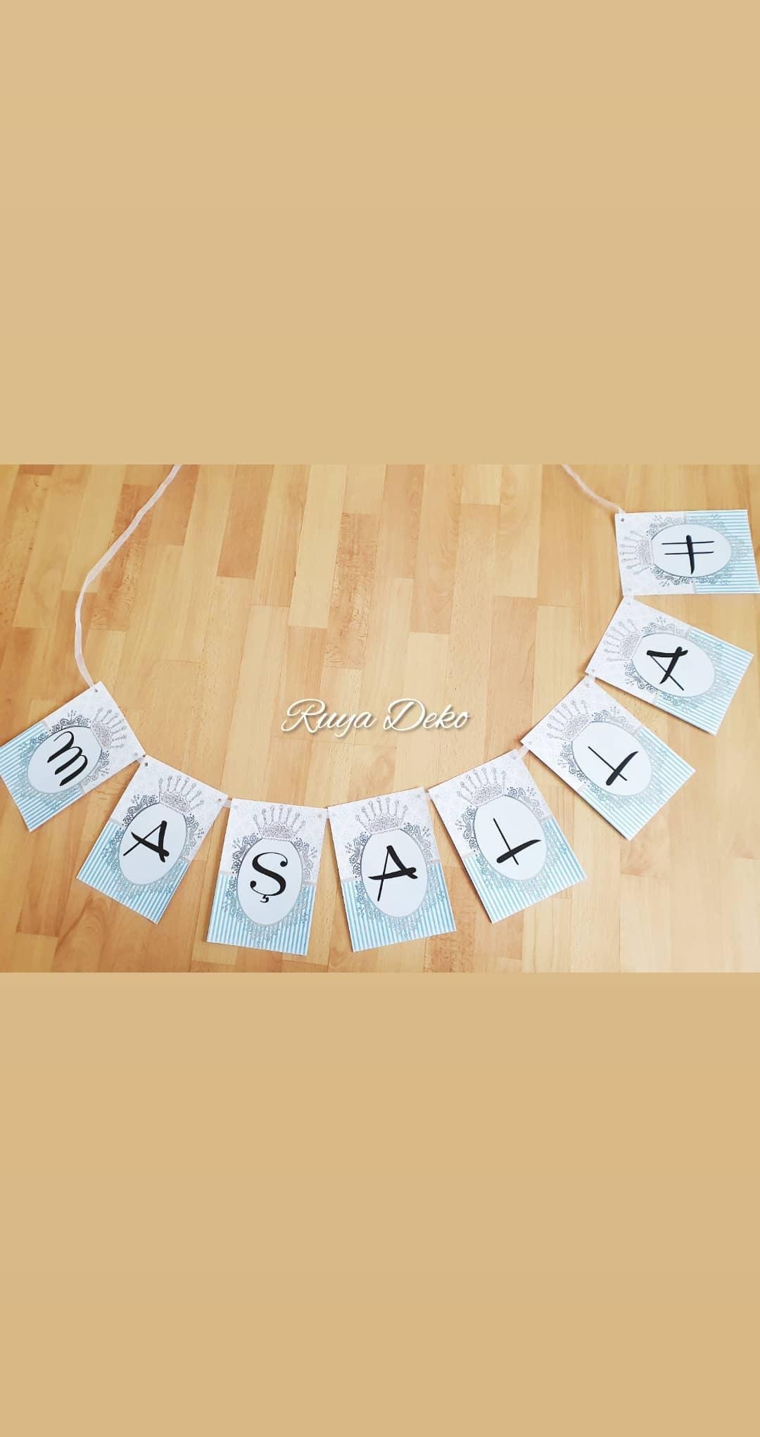 Sunnet Garland Banner Hidden Object Chain, Masallah, Nazar, Oldu Da ...