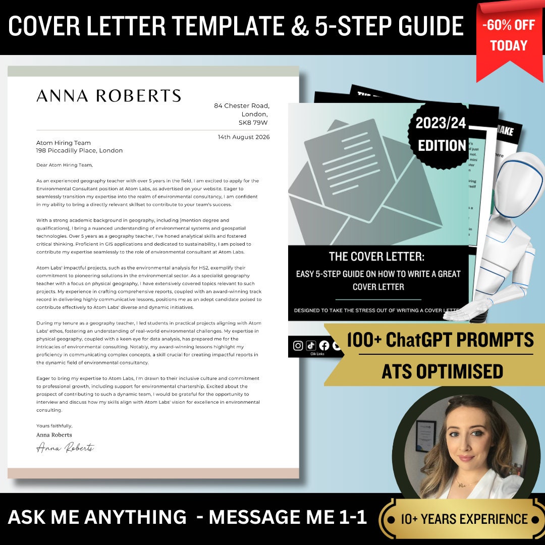 UK Cover Letter Template & Guide ATS Optimised Write a - Etsy