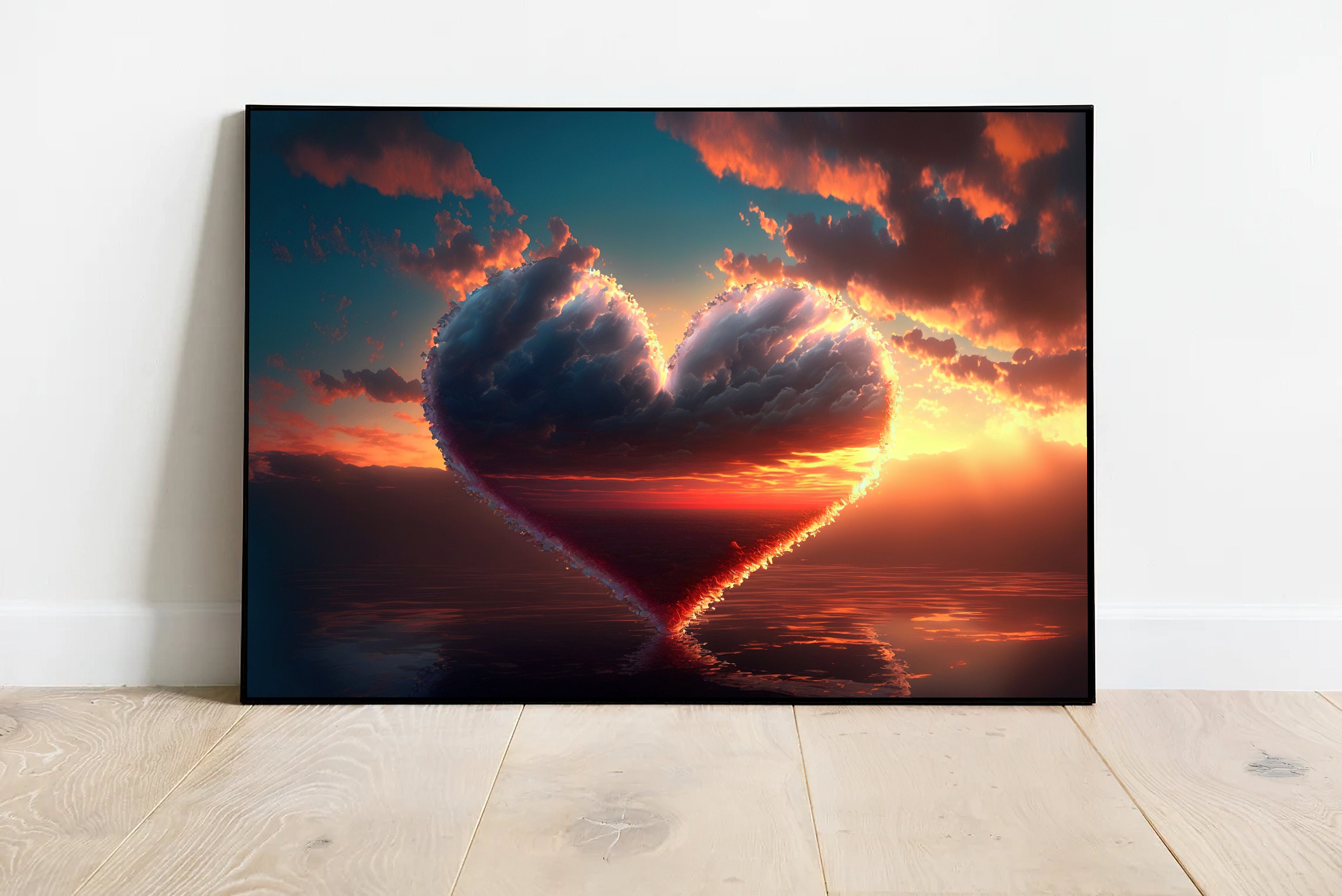 Heart-shaped Sunset Clouds Poster (without Frame) - Etsy