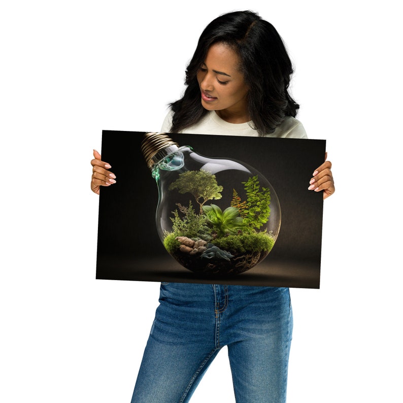 Lush Terrarium in Light Bulb Poster (without Frame) - Etsy