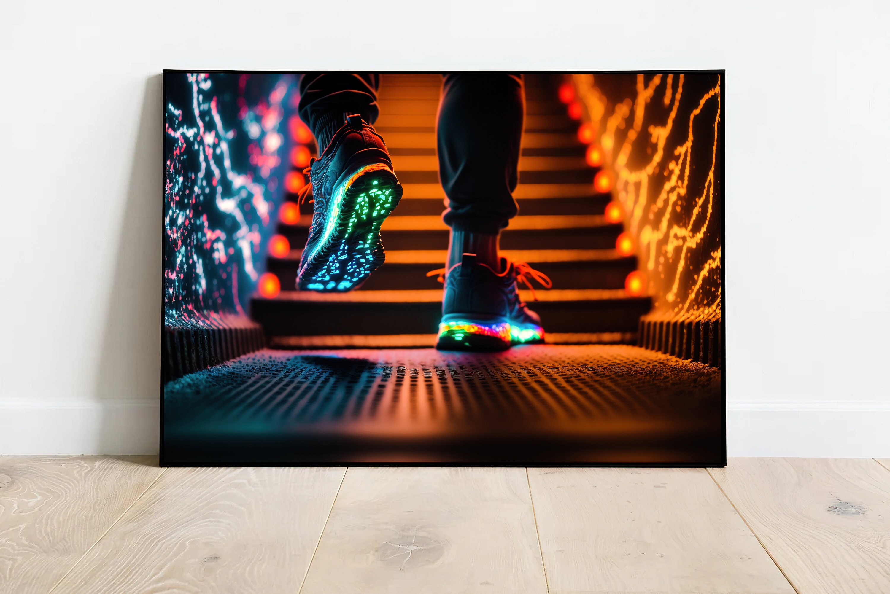 Neon Sneaker Steps Poster without Frame - Etsy