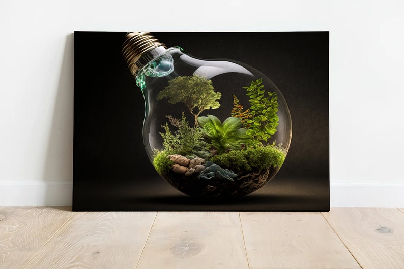 Lush Terrarium in Light Bulb Poster (without Frame) - Etsy