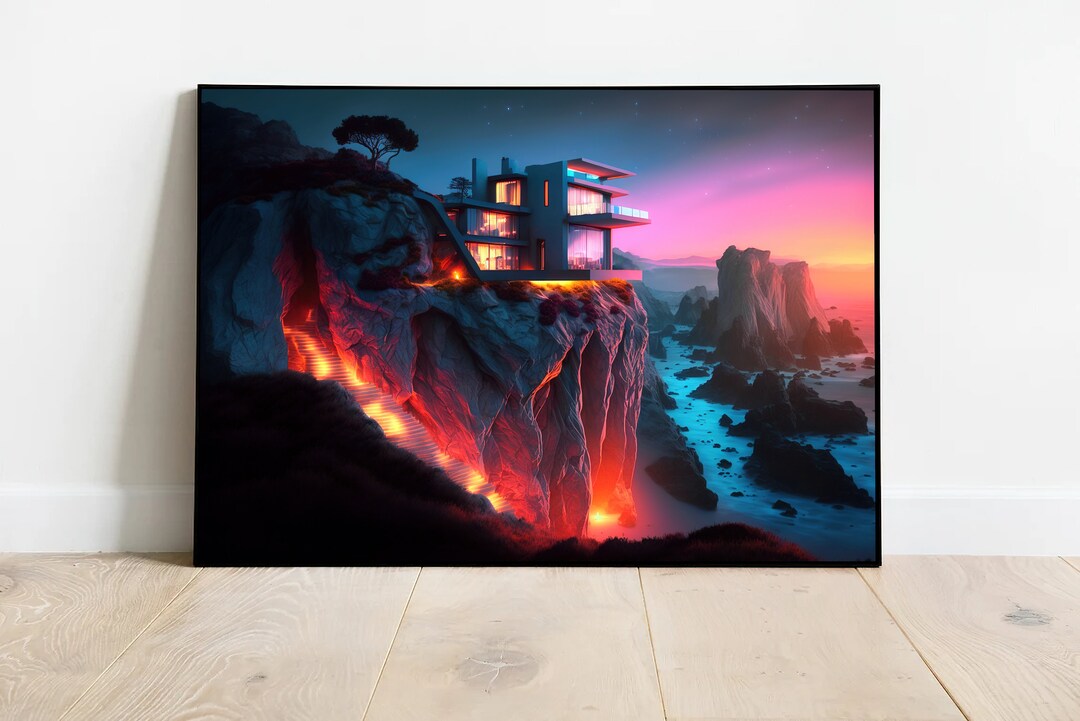 Lavish Cliffside Retreat Poster (without Frame) - Etsy