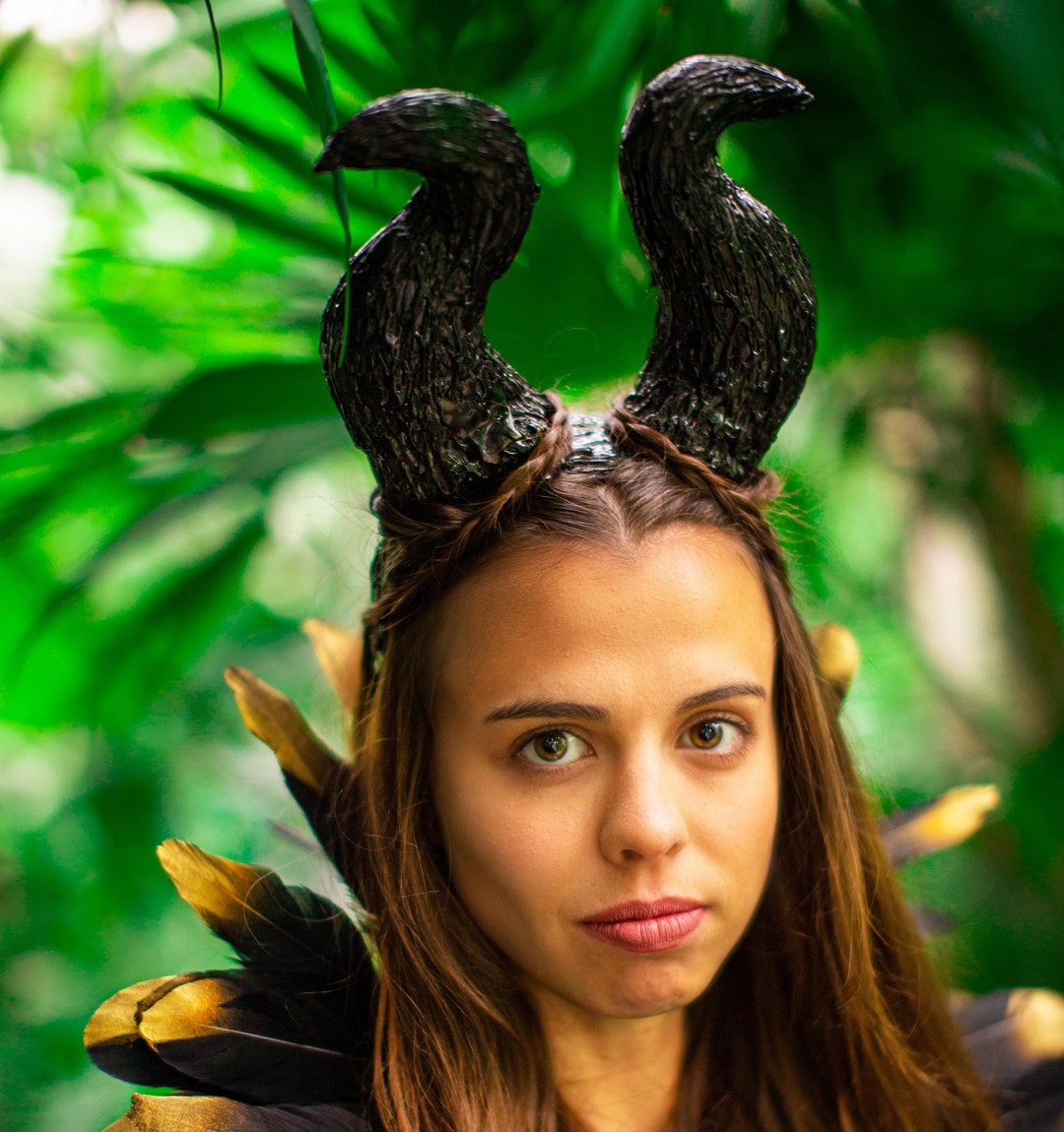 Maleficent Inspired Horn Headband Crown - Handcrafted Gothic Accessory ...