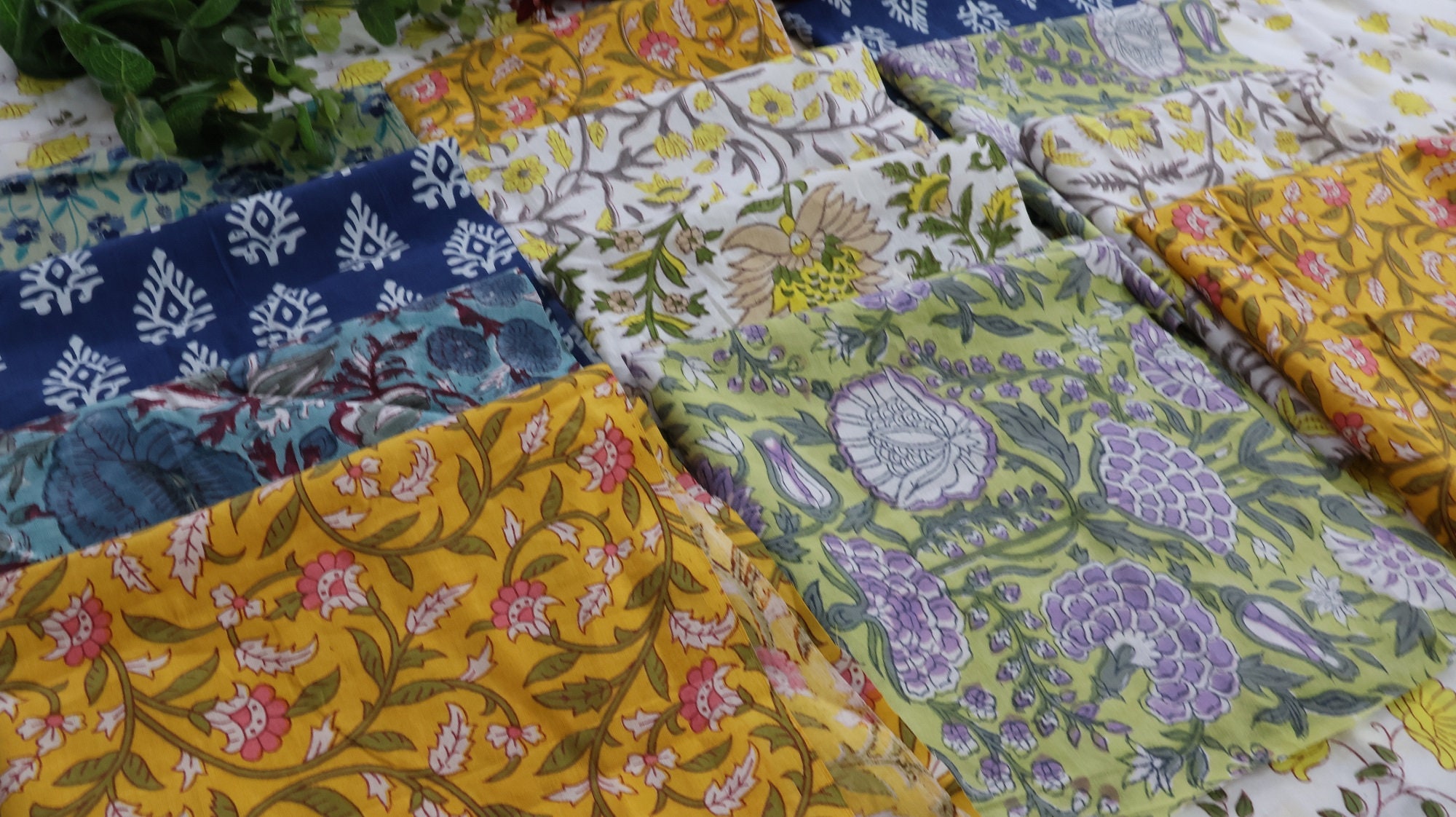 Indian Hand Block Printed Patches Scrap Bundle Fabric Scrap Cotton ...