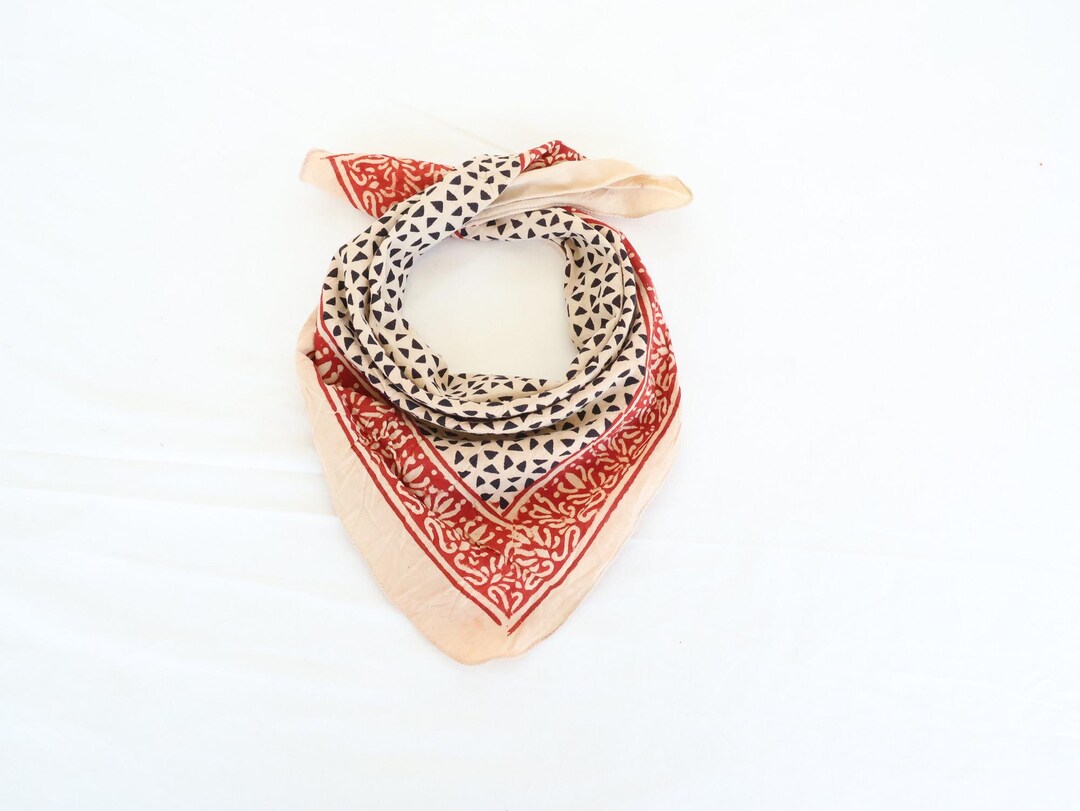 Hand Block Printed Bandanas Scarfs Pure Cotton Men Women Gift Small ...