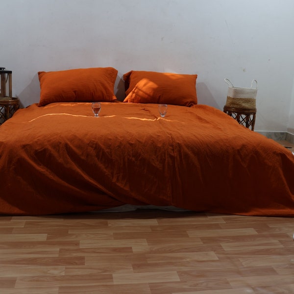 Rust Linen Duvet - Etsy