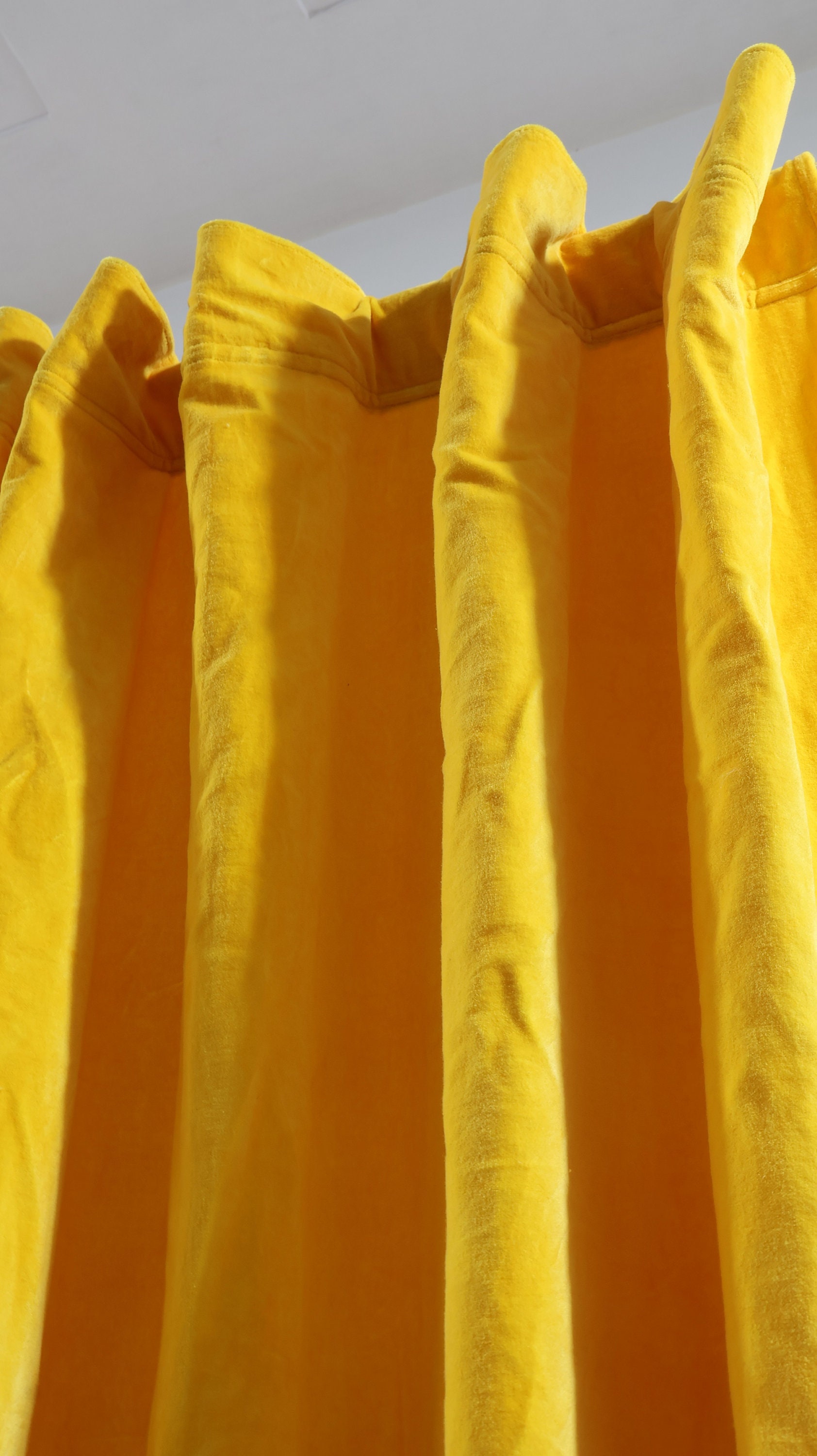 10 Color Yellow Mustard Velvet Blackout Curtains Long Velvet Curtain ...