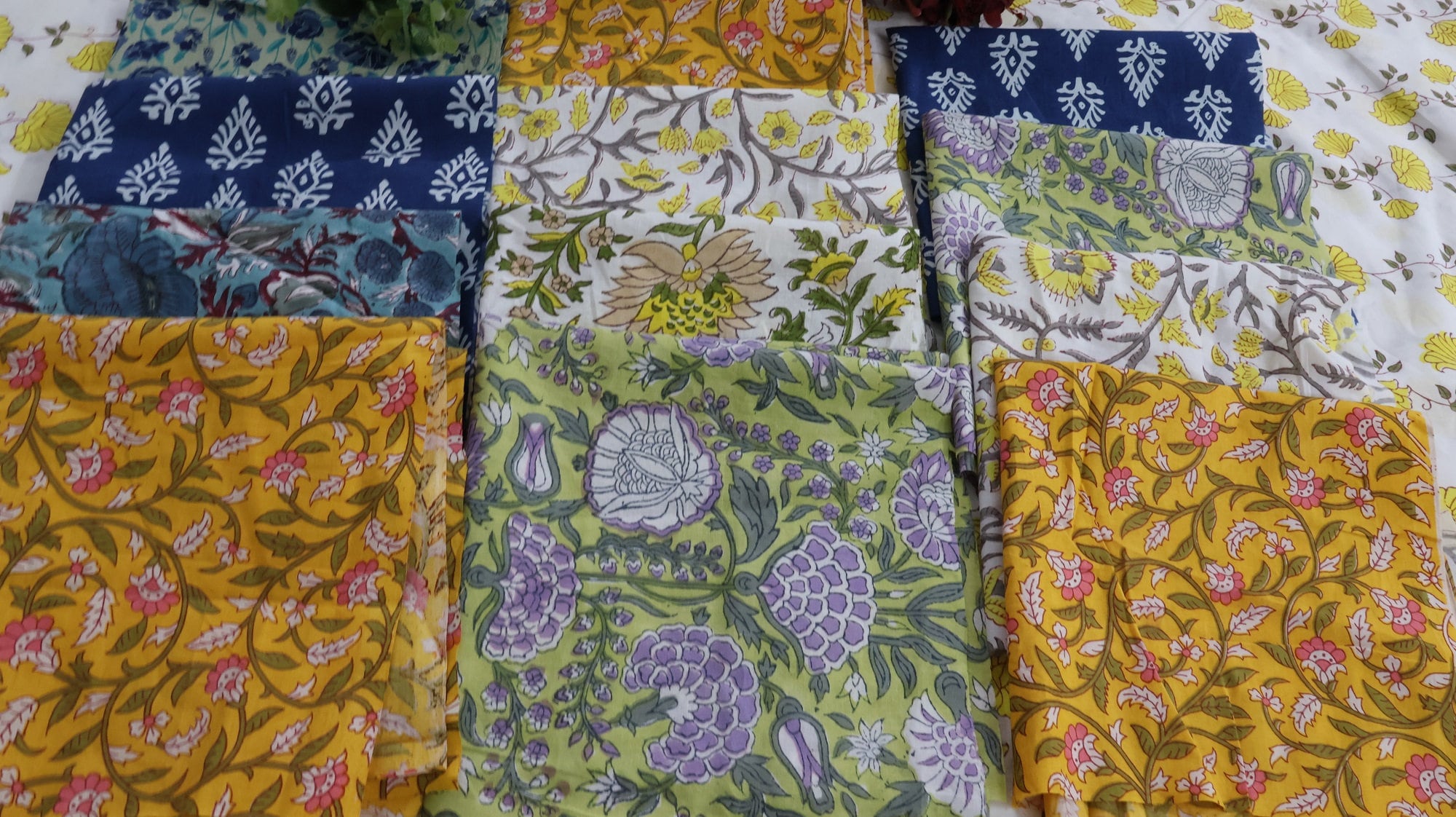 Indian Hand Block Printed Patches Scrap Bundle Fabric Scrap Cotton ...