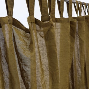 Olive Green Linen Curtains Custom Size and Curtain 2 Panel Drape ...