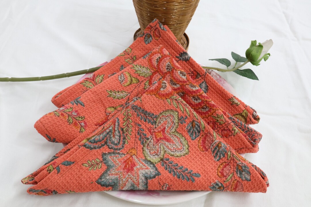 50 Pack Waffle Linen Napkins Rust Napkins Wholesale Lot Linen Cloth ...