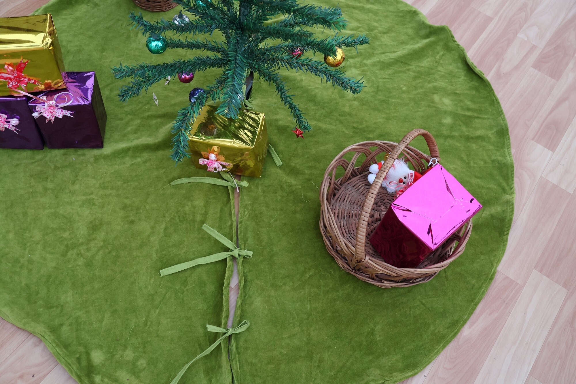 9 Color Redwine Christmas Tree Skirt Velvet Tree Skirt Boho Xmas Tree ...