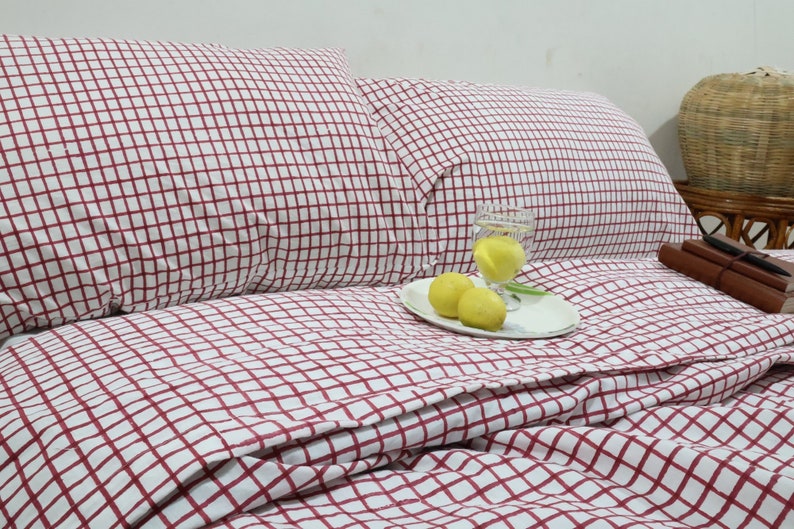 Cotton Gingham Bedding Sets Plaid Duvet Cover Set King Queen Full Check ...