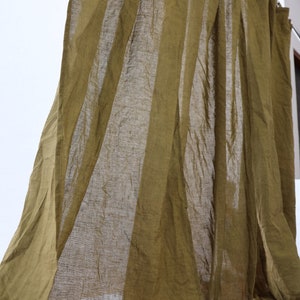 Olive Green Linen Curtains Custom Size and Curtain 2 Panel Drape ...