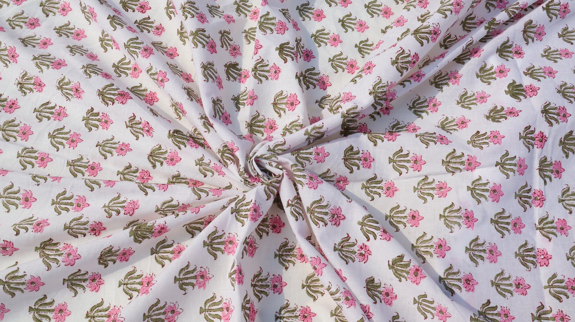 10 Pattern Flower Cotton Indian Fabric Summer Sewing Fabric Dressmaking ...