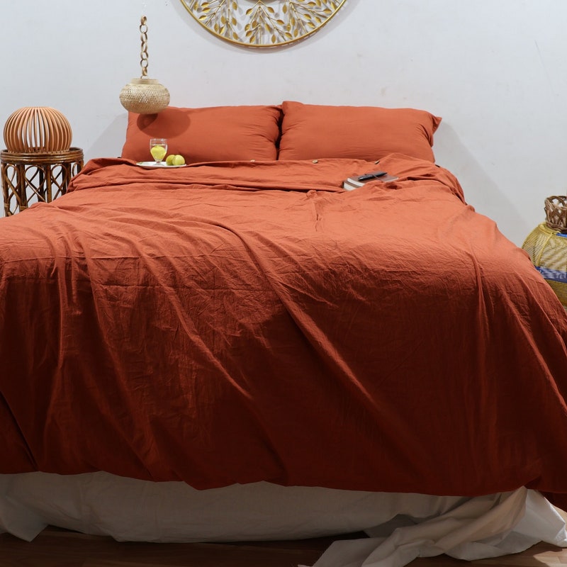 Rust Linen Duvet - Etsy