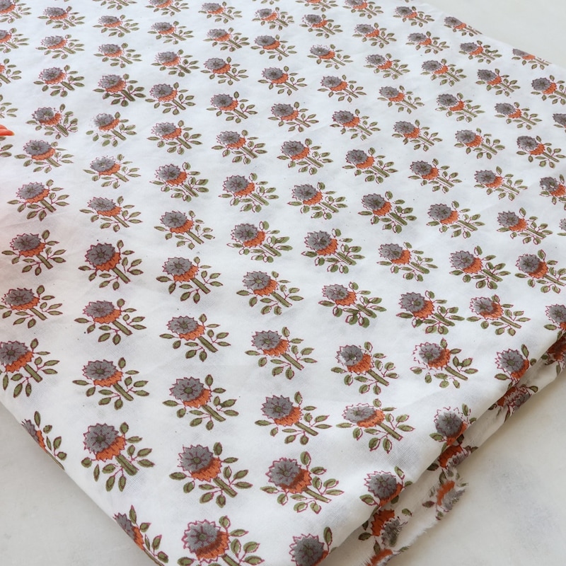 Hand Printed Fabric - Etsy