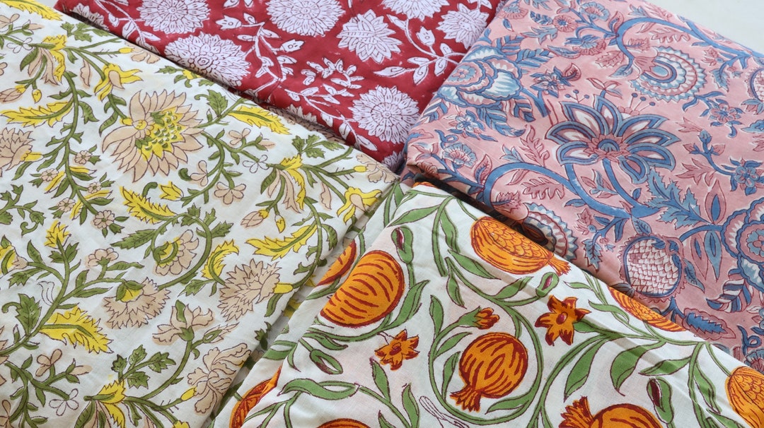 Beautiful Hand Block Printed Fabric, Cotton Fabric, Indian Fabric ...