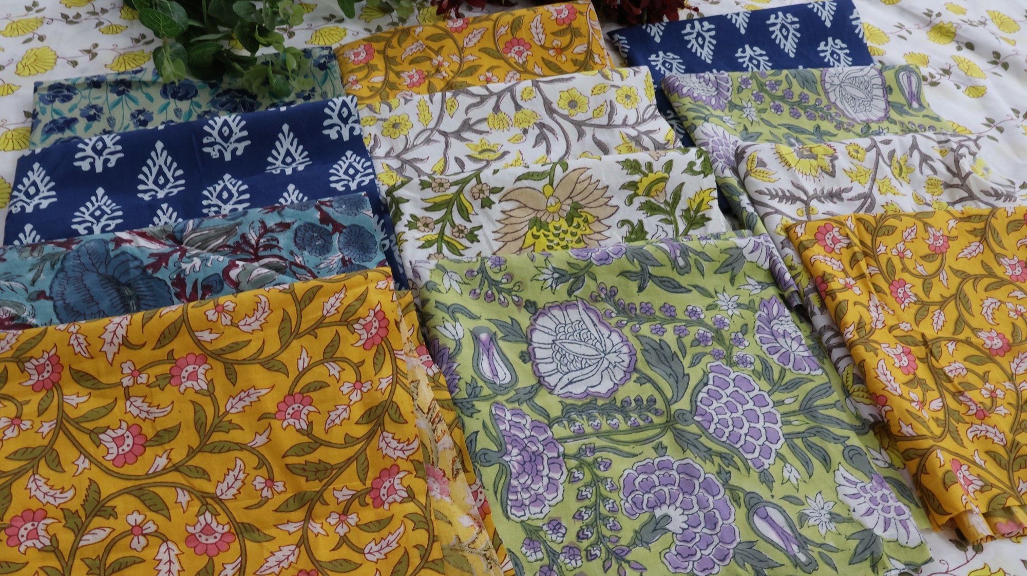 Indian Hand Block Printed Patches Scrap Bundle Fabric Scrap Cotton ...