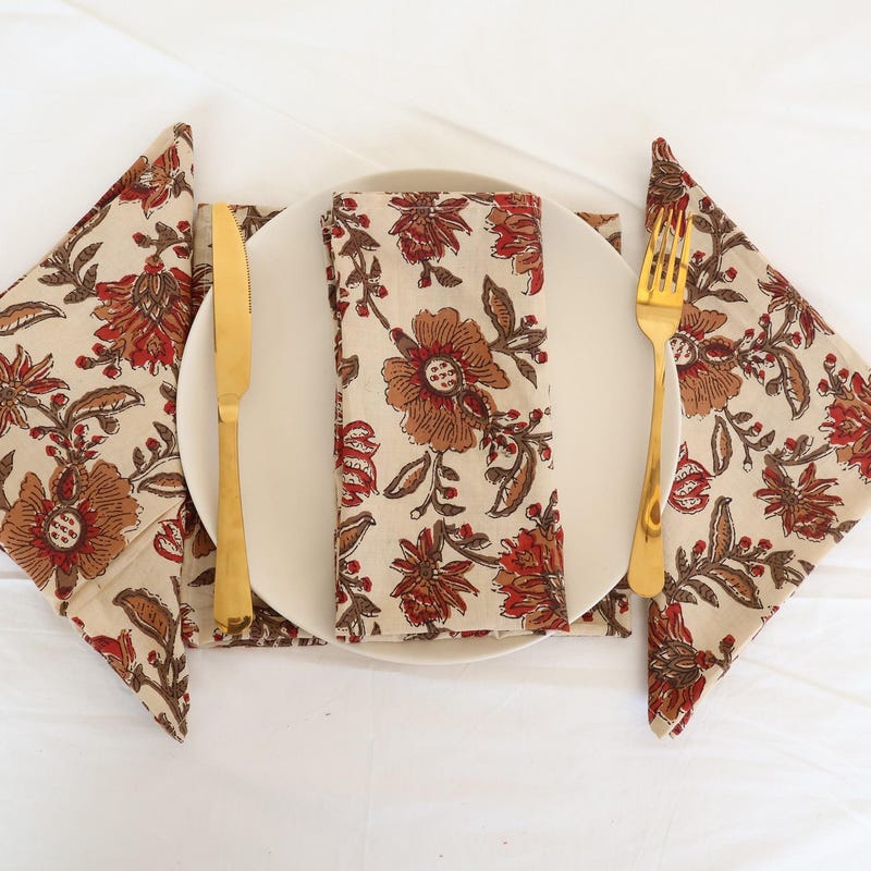 Brown and Burgundy Napkins - Etsy UK