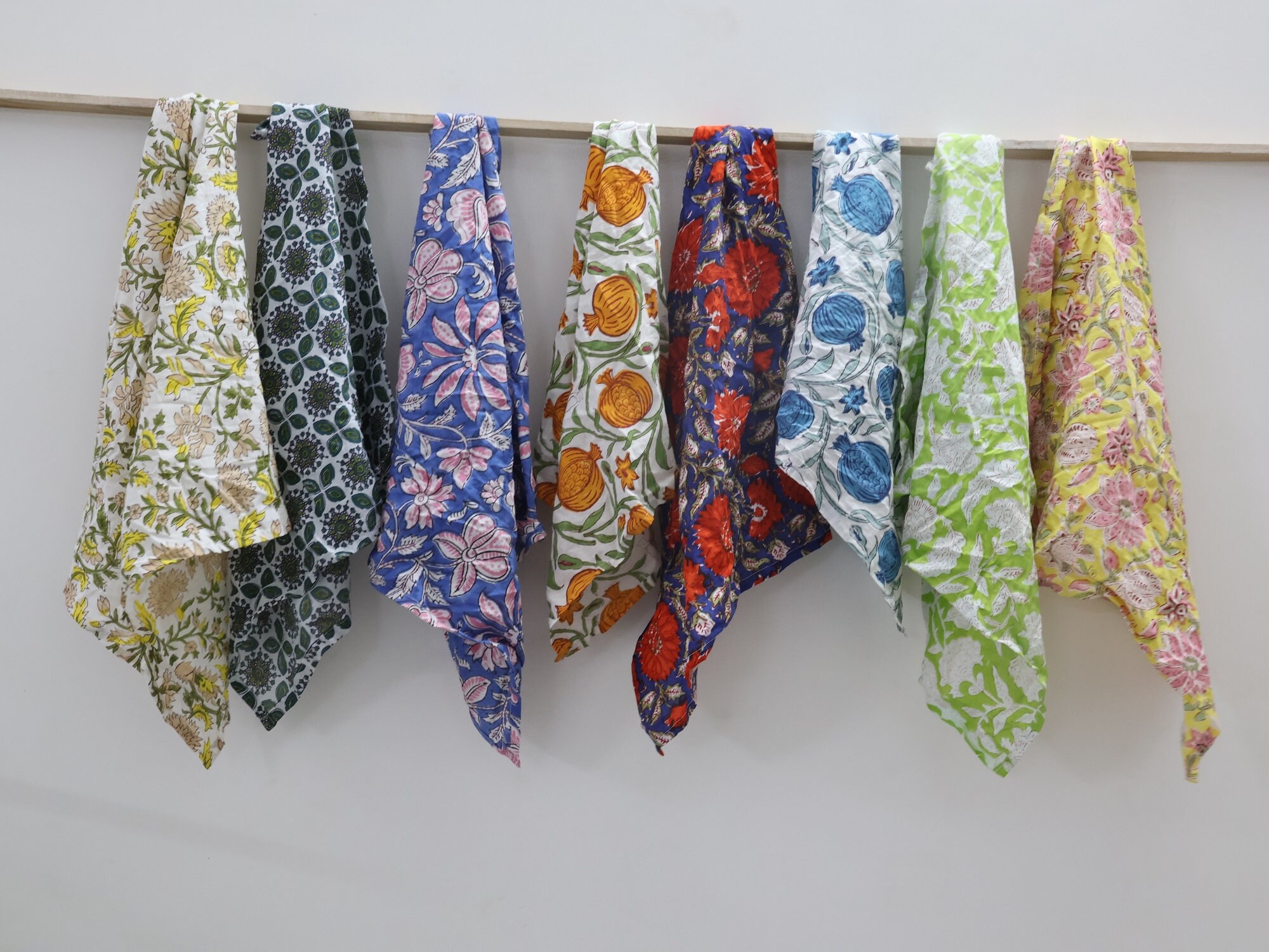 Assorted Napkin Set, 50 Pack of Handblock Printed Napkins, Bohemian ...