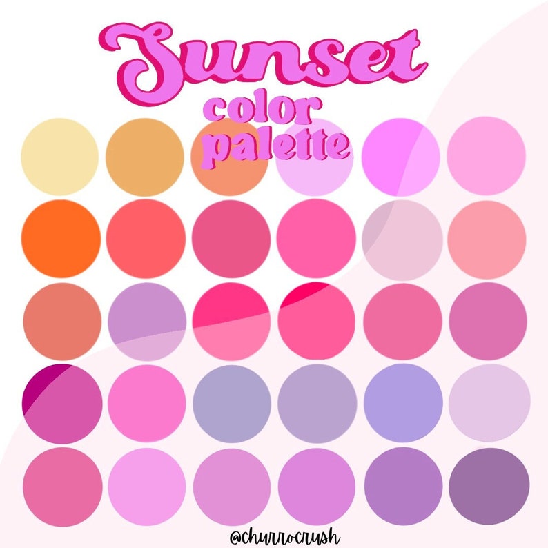 Sunset Procreate Color Palette - Etsy