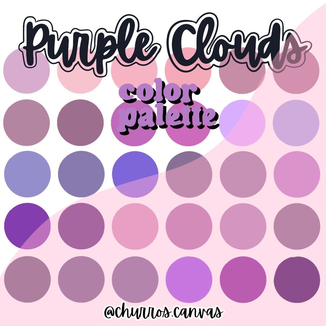 Purple Clouds Color Palette Pack | Lavender Procreate Color Palette ...