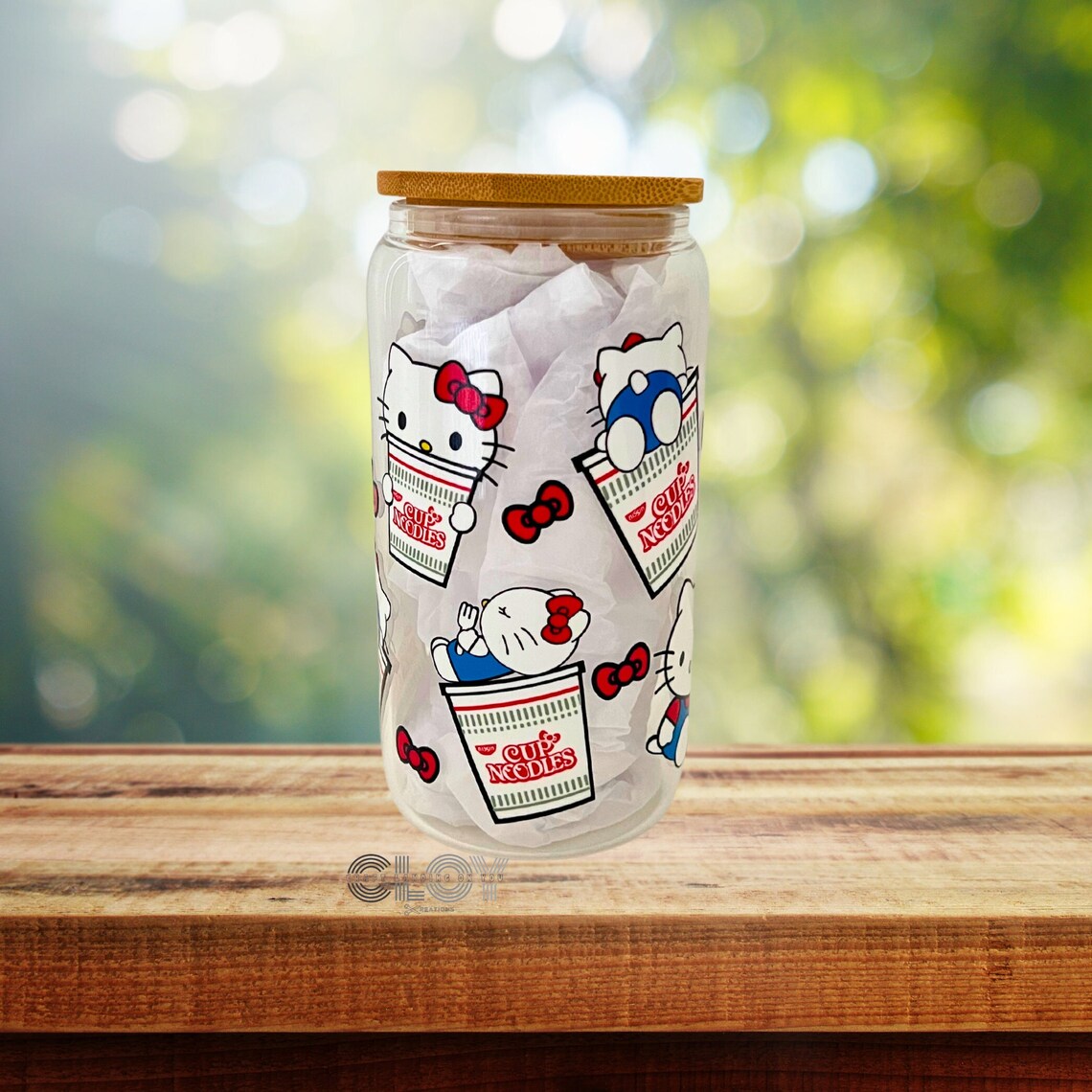 Hello Kitty Ramen Glass Can | Cup Noodles Hello Kitty Glass Can | Hello ...