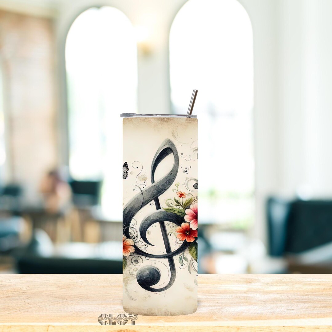 Music Notes Tumbler | Personalized Music Notes Tumbler | Music Lover ...