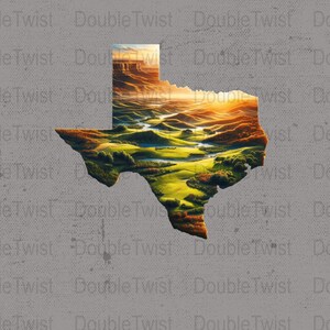 Texas Scenery Outline PNG, Diverse Texas Landscapes Illustration, Wall ...