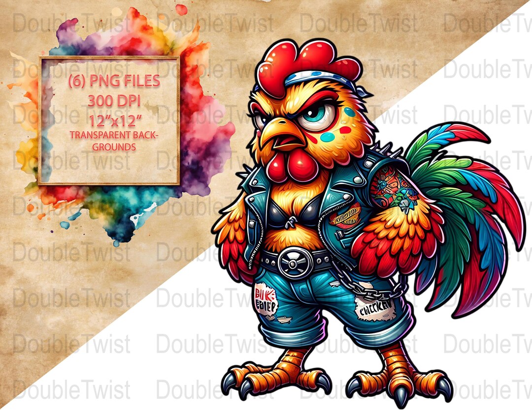 Funny Biker Chicks Clipart, Cool Motorcycle Chicken Designs, Hen Rider ...