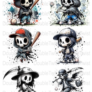 Grim Reaper Baseball Player PNG Clipart, Sports Skull Digital Art ...