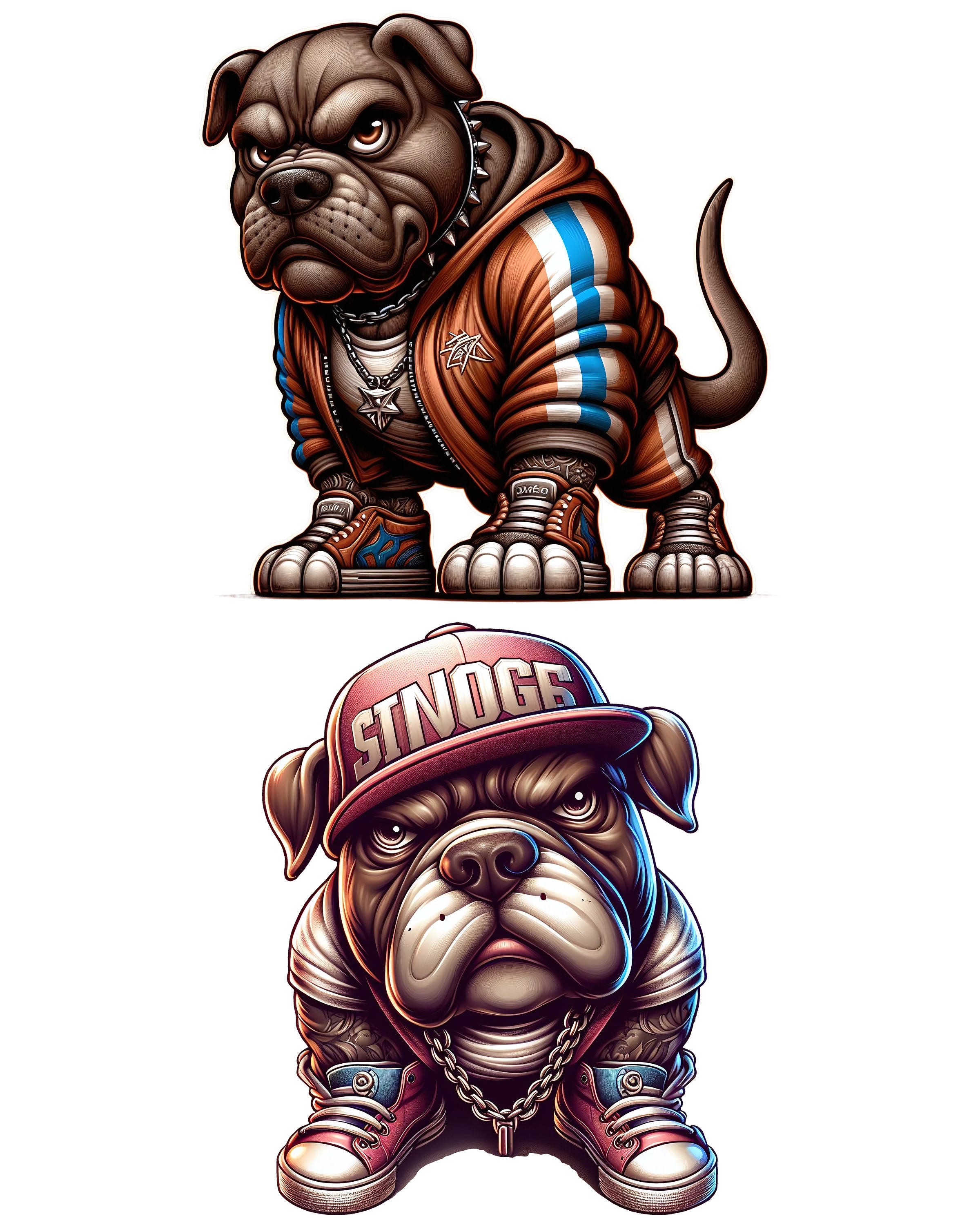 Bulldog Clipart, Mad Dogs Mad Dogging, Urban Dog PNG, Digital Download ...