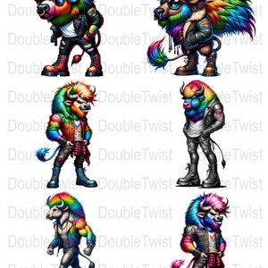 Colorful American Bison Clipart, Punk Bison PNG, Digital Download ...
