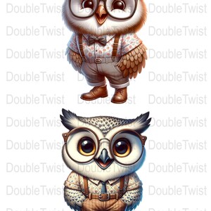 Hipster Owls Clipart Set, Cute Owls With Glasses PNG, Digital Download ...