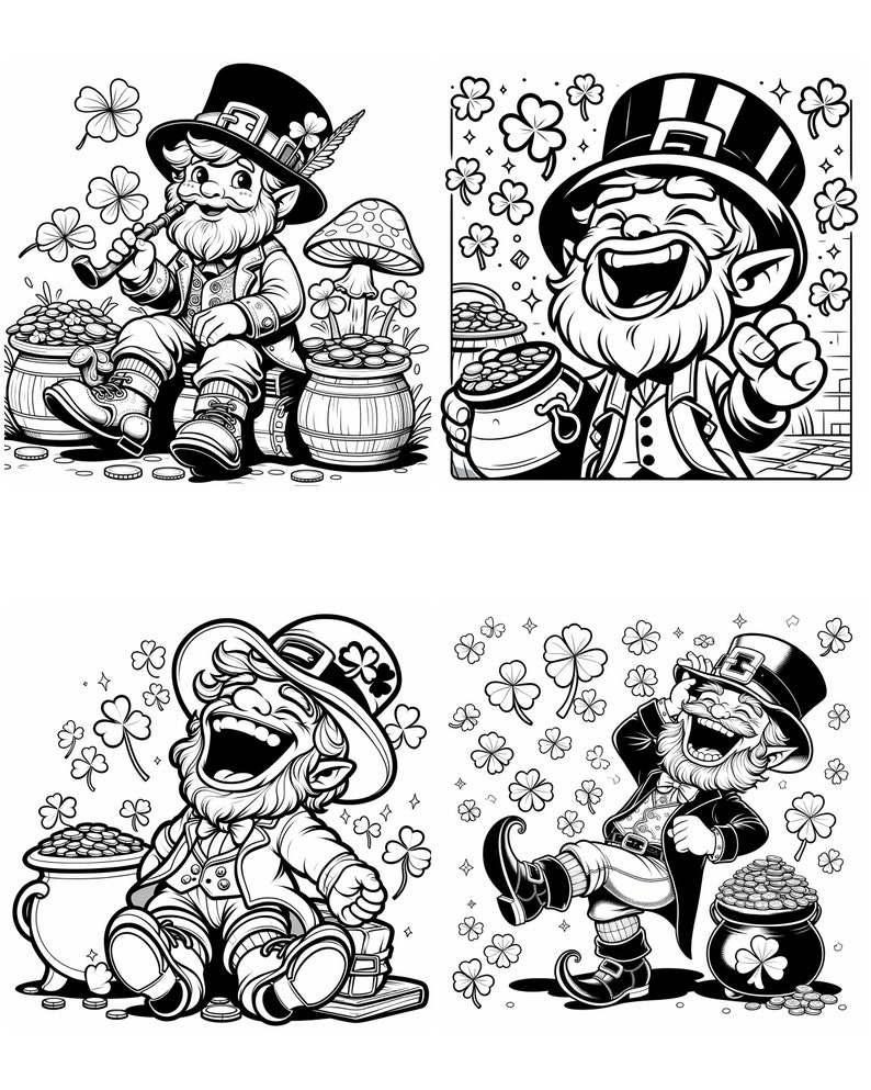 Leprechaun Coloring Pages for Adults PDF 12 Pages, Printable St ...